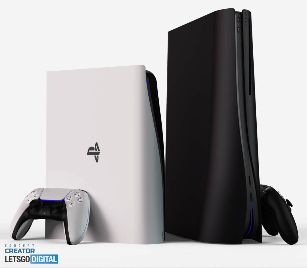 El radical rediseño de la Sony PlayStation 5 Pro aparece junto a la PS5 ...