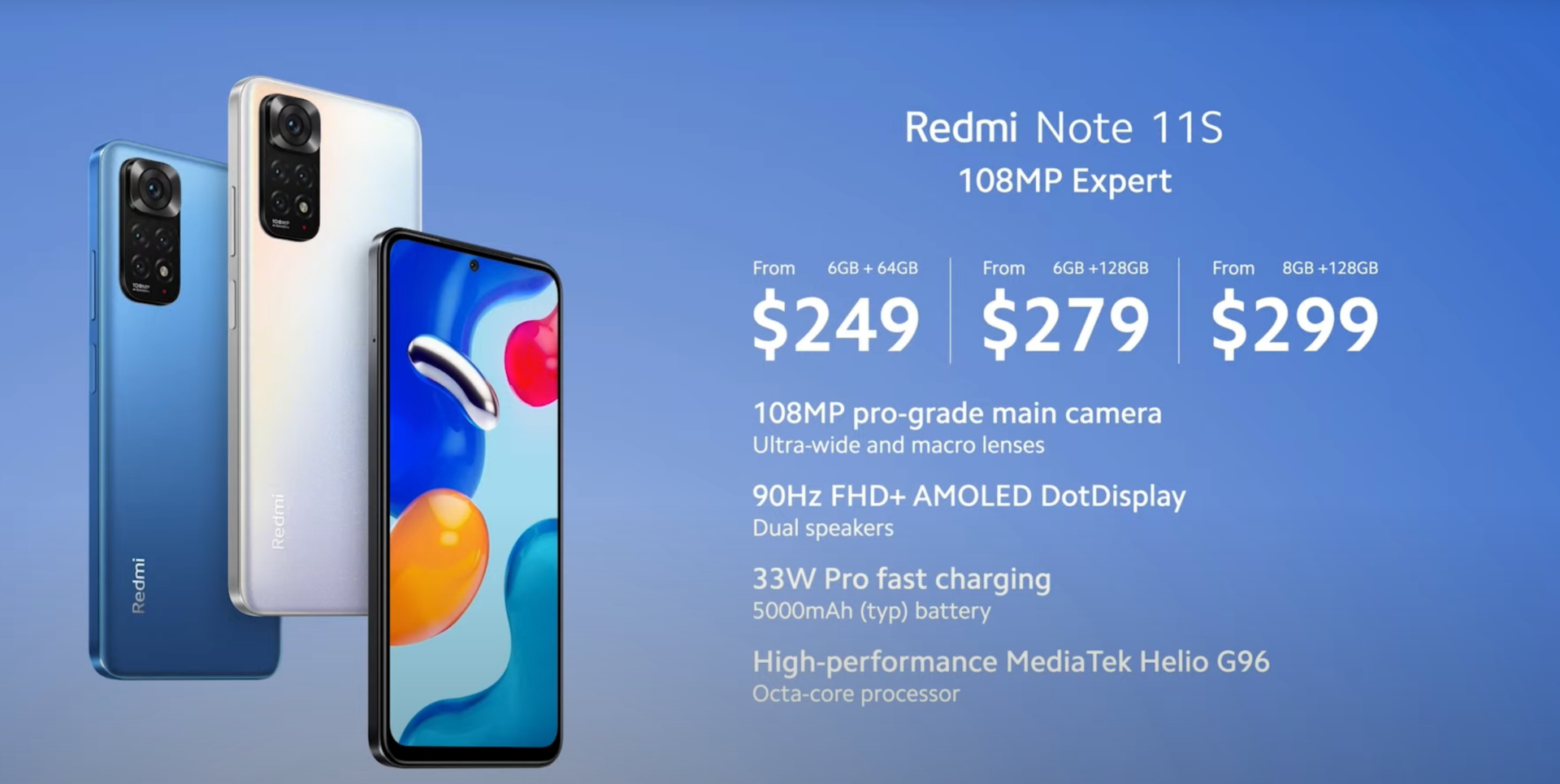 Xiaomi Redmi Note 11S se lanza globalmente con una pantalla AMOLED, una cámara de 108 MP y una ...
